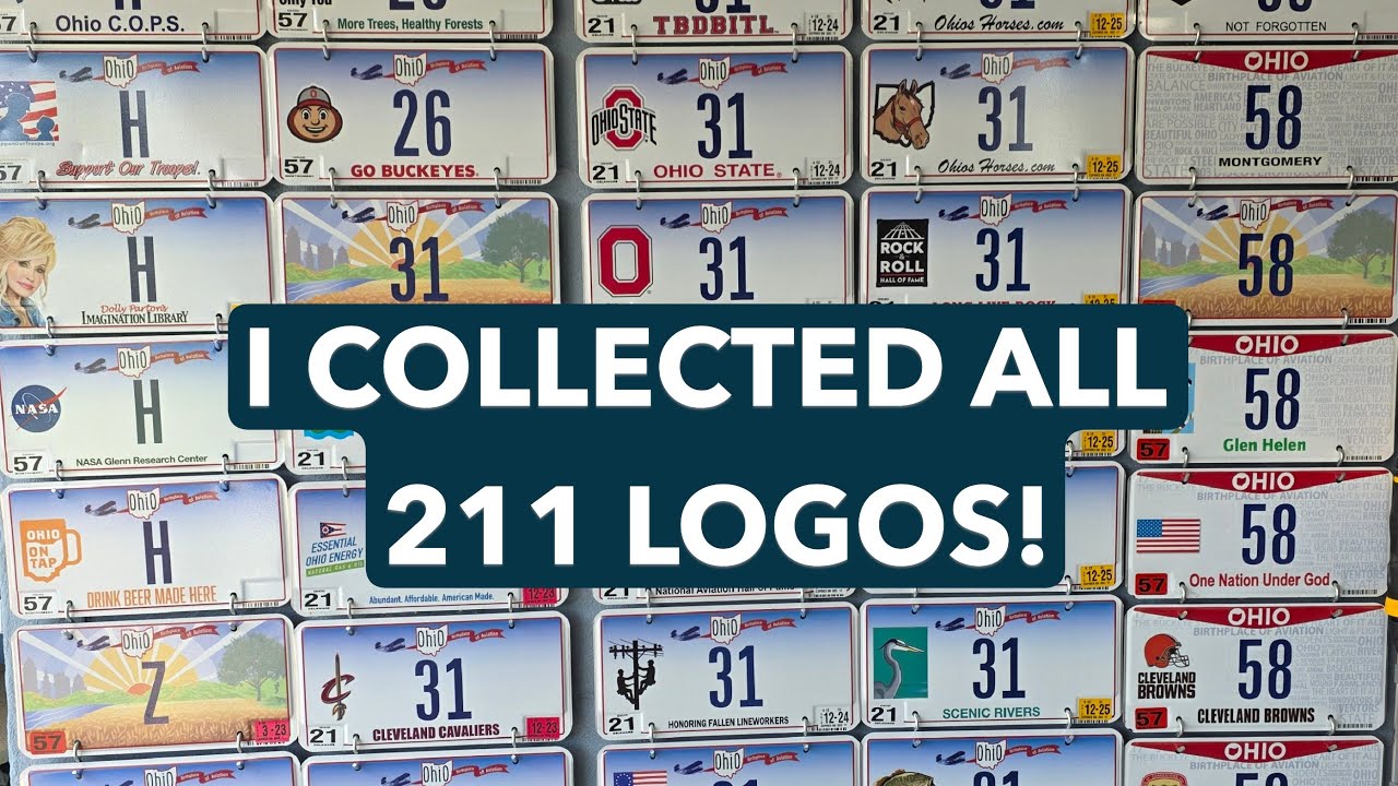 I Collected EVERY Logo on Ohio License Plates! ALL on LOW NUMBERS! 211 ...
