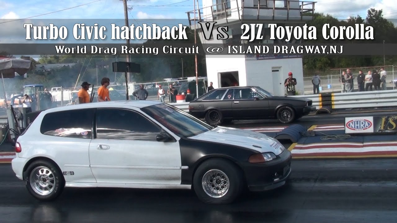Turbo Civic Vs 2JZ Toyota Corolla - YouTube