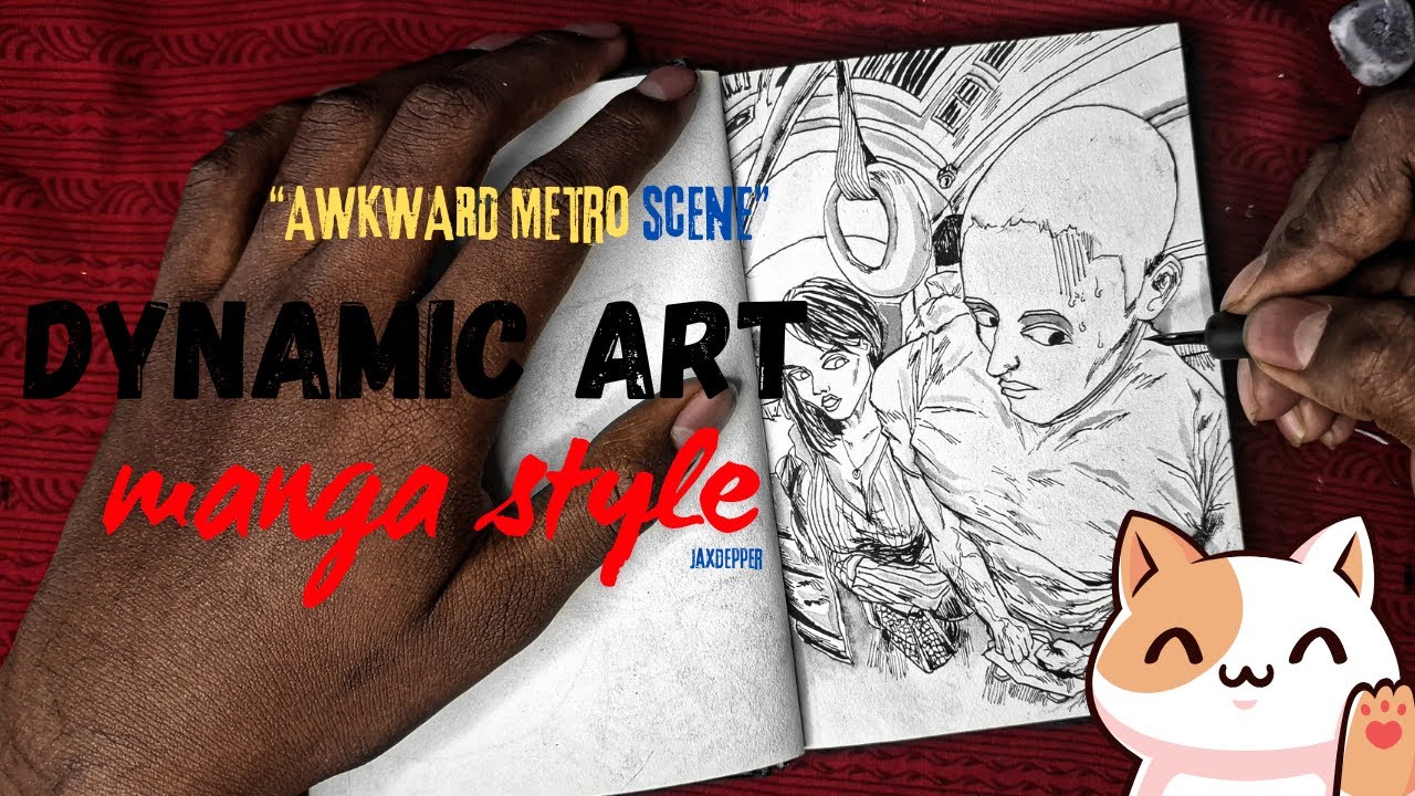 How I Drew Awkward Subway Scenes in Manga style | Fisheye perspective ...