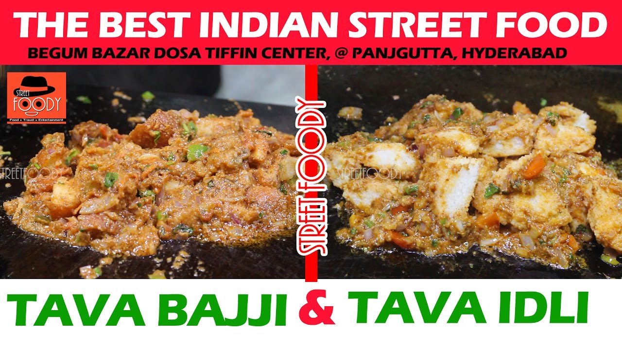 indian street food !! tava bajji And tava idli !! @ Panjagutta # ...