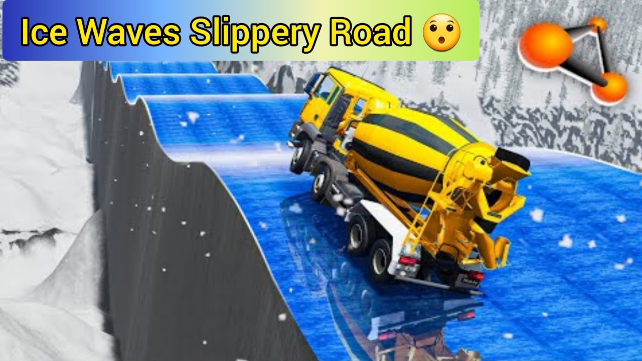 Ice Waves Slippery Road in BeamNG drive game | Part #1 - YouTube