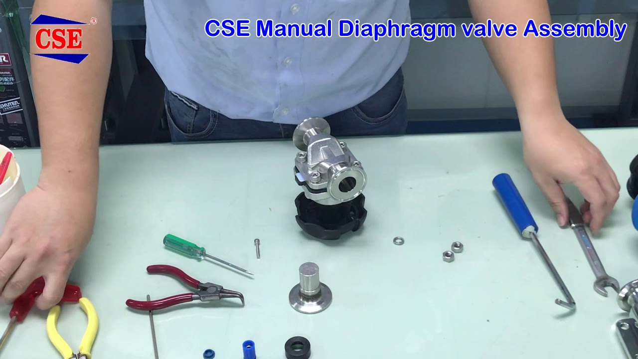 CSE Manual Diaphragm valve Assembly 手動隔膜閥組裝 - YouTube