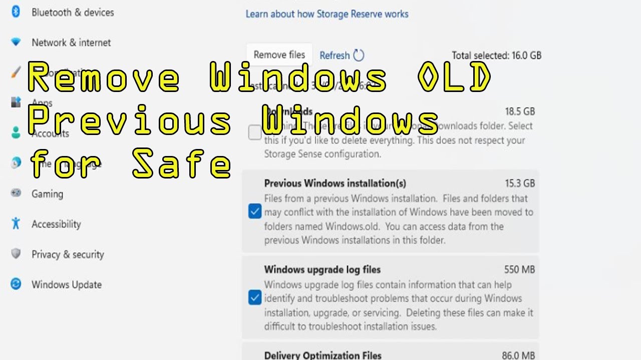 Delete Windows.OLD After Windows Upgrade - YouTube