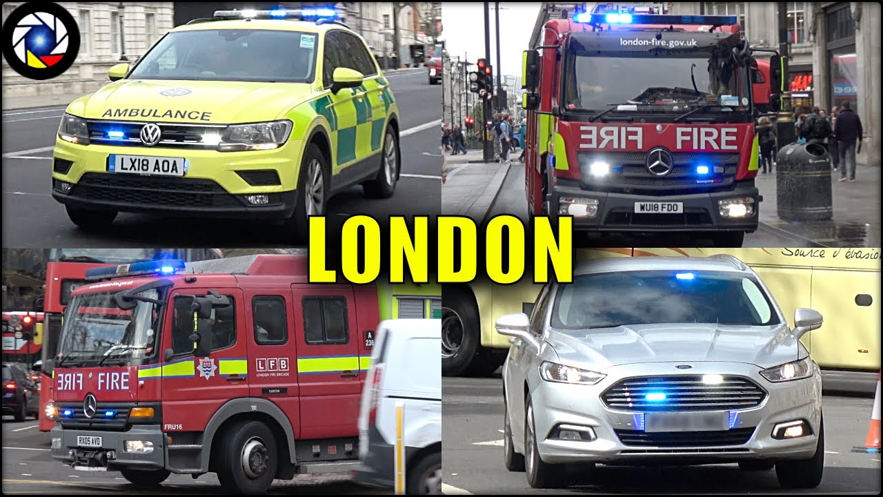 UK Emergency Vehicles Responding - Lights, Sirens and Action in London ...