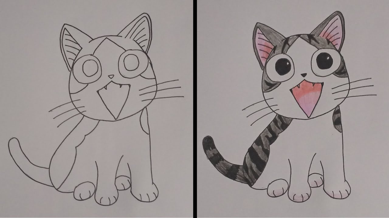 Cara Menggambar Kucing Lucu [Chi's Sweet Home] - How to Draw a Cat ...