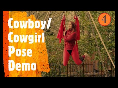 Aerial Trick - Cowboy / Cowgirl Aerial Yoga Pose Demo on Yoga Hammock - Hannah Bananahhh