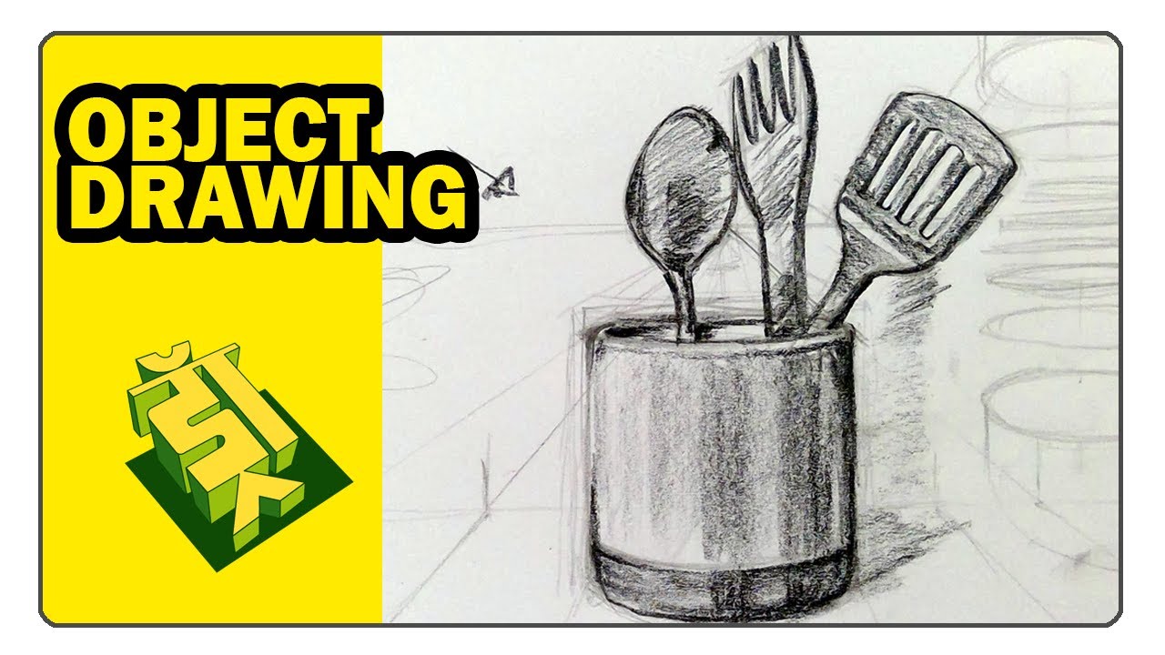 Drawing class - Object drawing - Cup and Spoon (कप और चम्मच) - YouTube