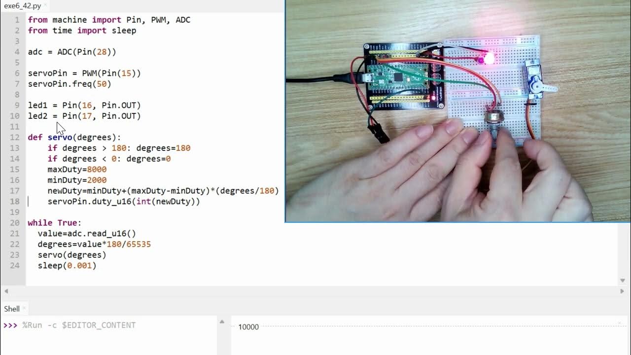 라즈베리파이 피코와 서보모터를 가변저항으로 제어 라즈베리파이 피코 Raspberrypipico Pico 서보모터 Servo Motor Youtube