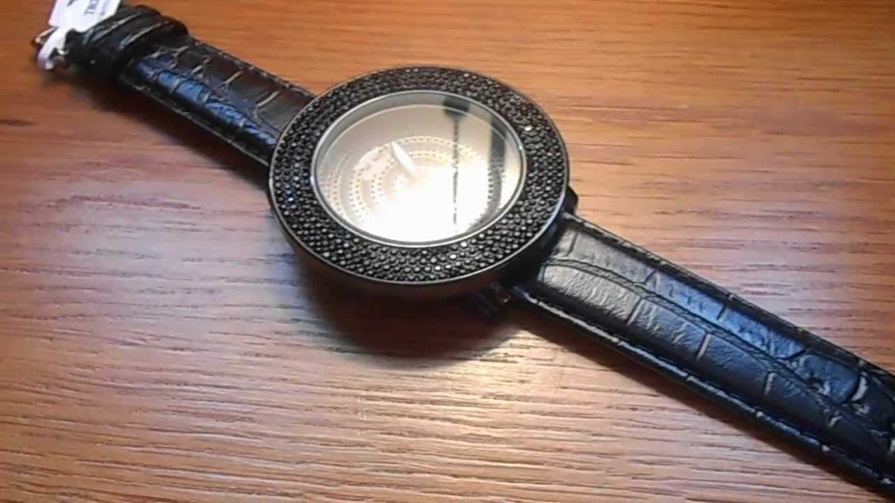 Hiphopbling.com:Black 4 Row Techno Pave Watch - YouTube