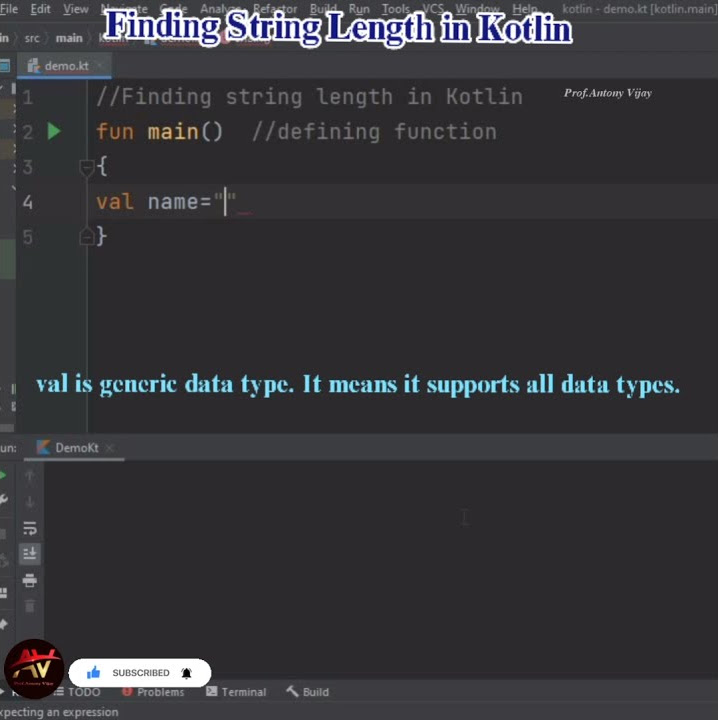 Finding String Length in Kotlin | Prof.Antony Vijay #shorts - YouTube