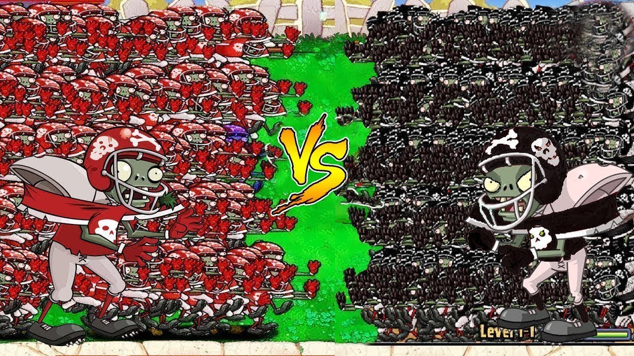 99999 Football Zombie vs 99999 Dolphin Rider Plants vs Zombie - YouTube