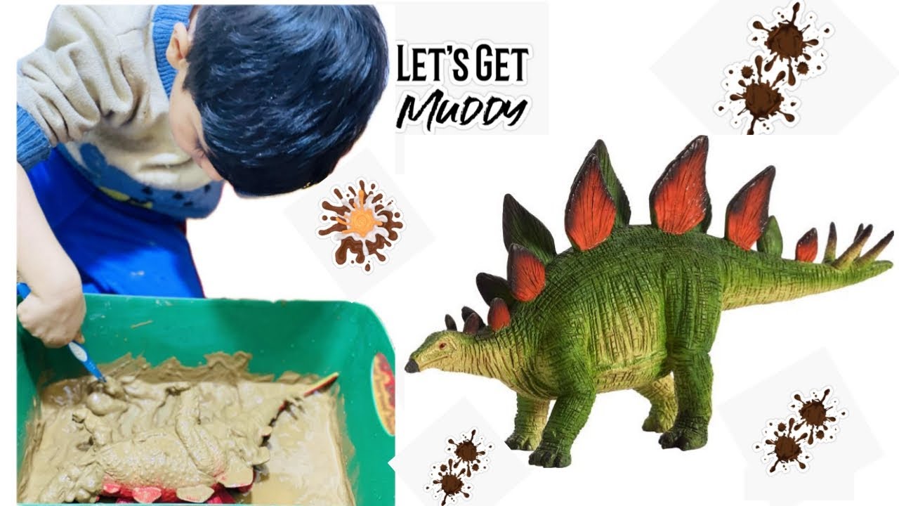 Washing Muddy Dinosaurs Toys | Muddy Stegosaurus| Jurassic world Toys ...