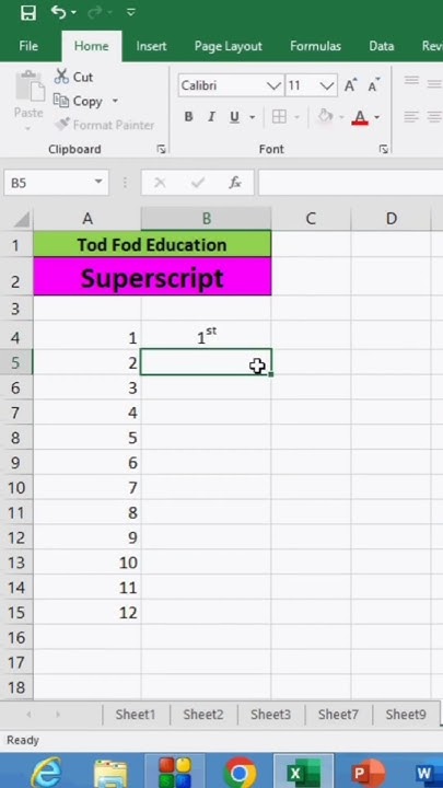 Superscript in #microsoft #excel #msexcel #shorts #computer #education - YouTube