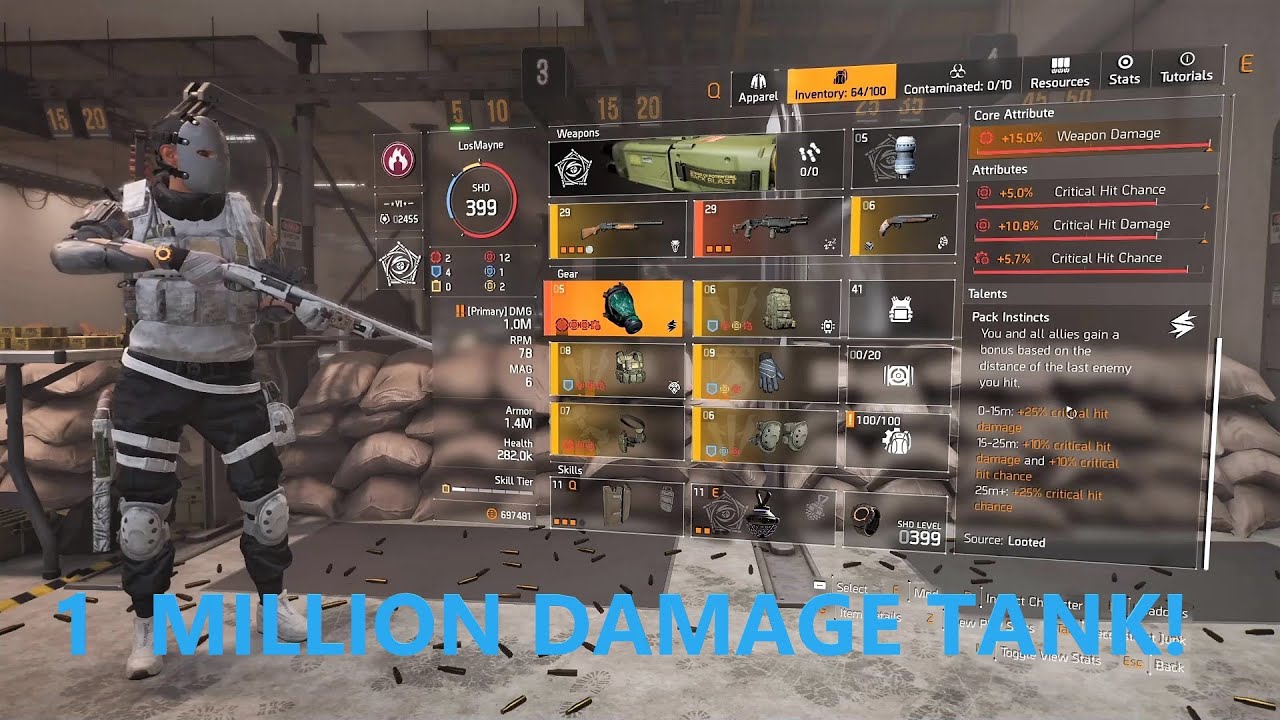 1 MILLION DAMAGE SHOTGUN TANK! : A Division 2 Build - YouTube
