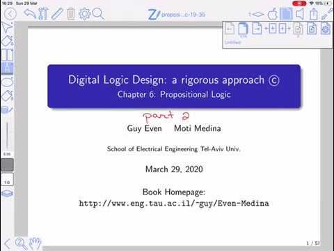 Digital Logic Design (Ch. 6 part 2): propositional logic - syntax and semantics of Boolean ...