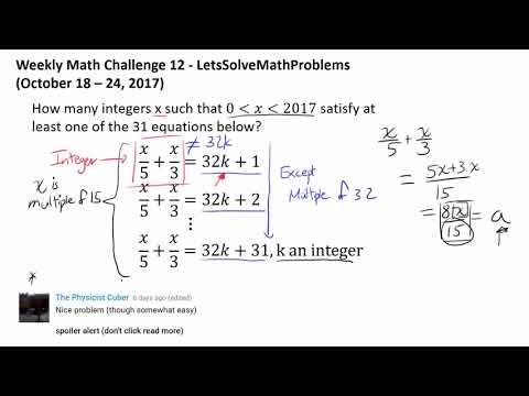 Solution: Weekly Math Challenge 12 (October 25, 2017) - YouTube