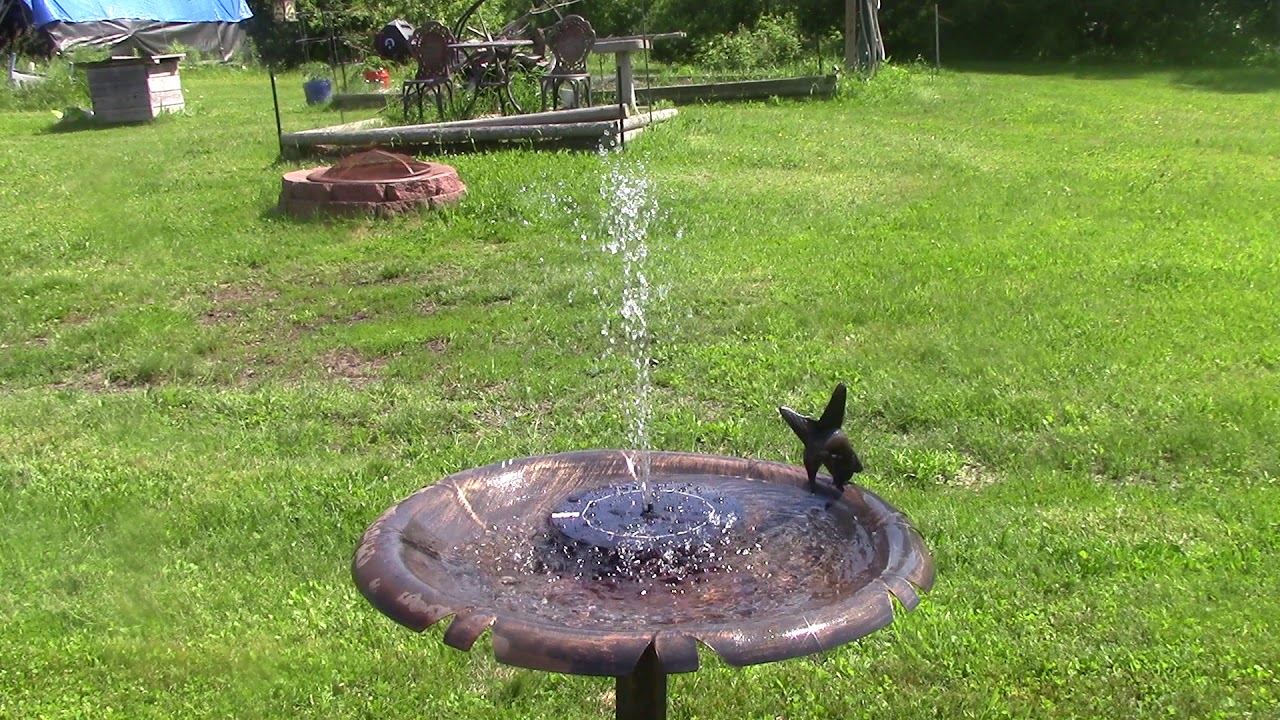 Solar Fountain: High setting - YouTube