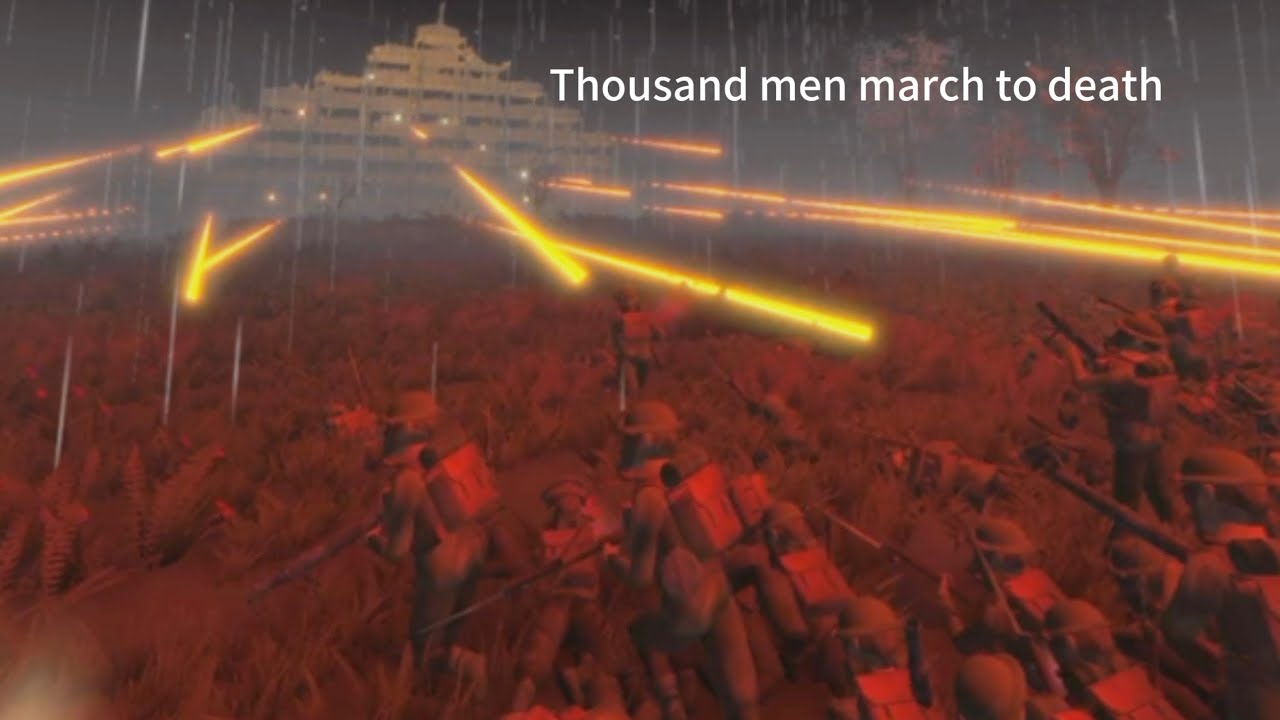 British soldiers try to overtake a fortified German tower in rising ...