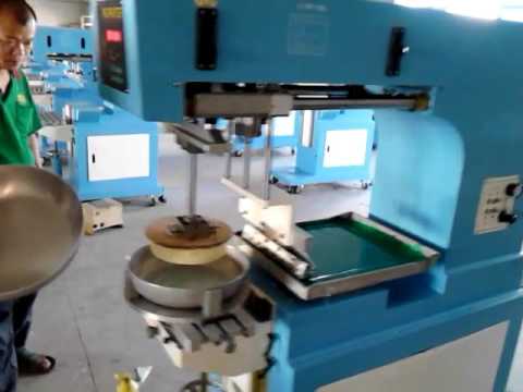 1 color large size pad printing machine for pan - YouTube