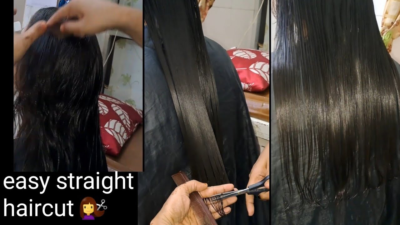 Easy straight haircut// how to straight haircut 💇‍♀️//step by step full ...