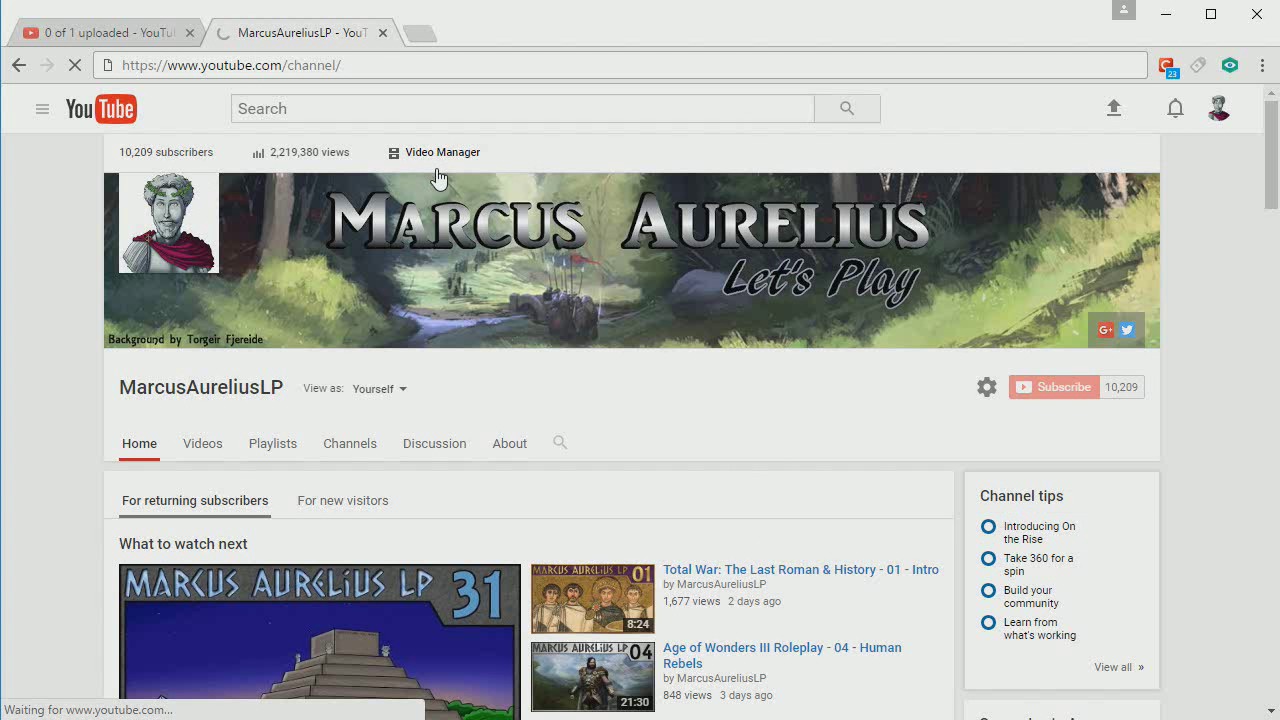 Quick Channel Note - YouTube