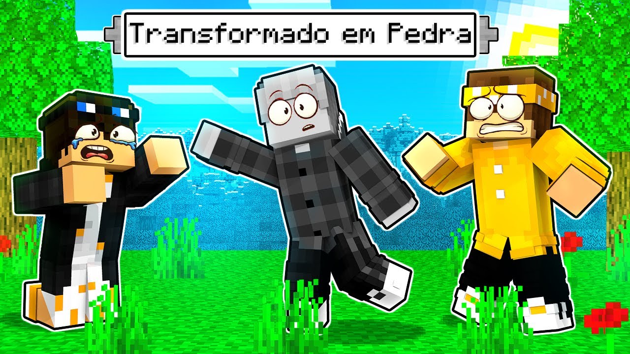 BAKATE foi TRANSFORMADO em PEDRA no Minecraft! - YouTube