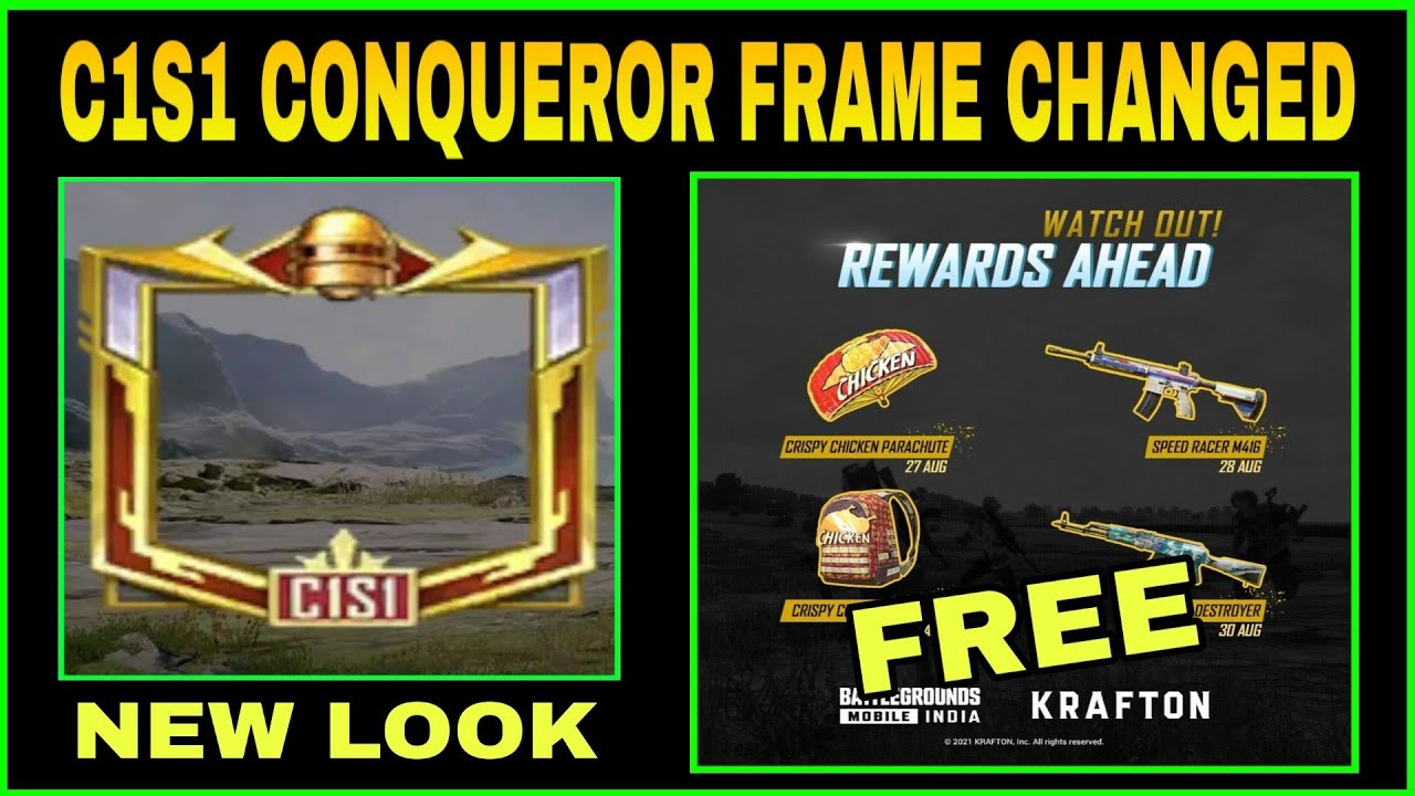 C1S1 CONQUEROR FRAME LOOK CHANGED NOW || GET FREE REWARDS DAILY IN BGMI ...