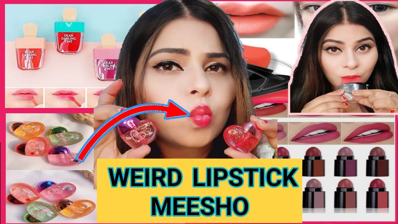 Testing Viral Weird Lipsticks from Meesho| Extremely *cute & weird* 😍My ...