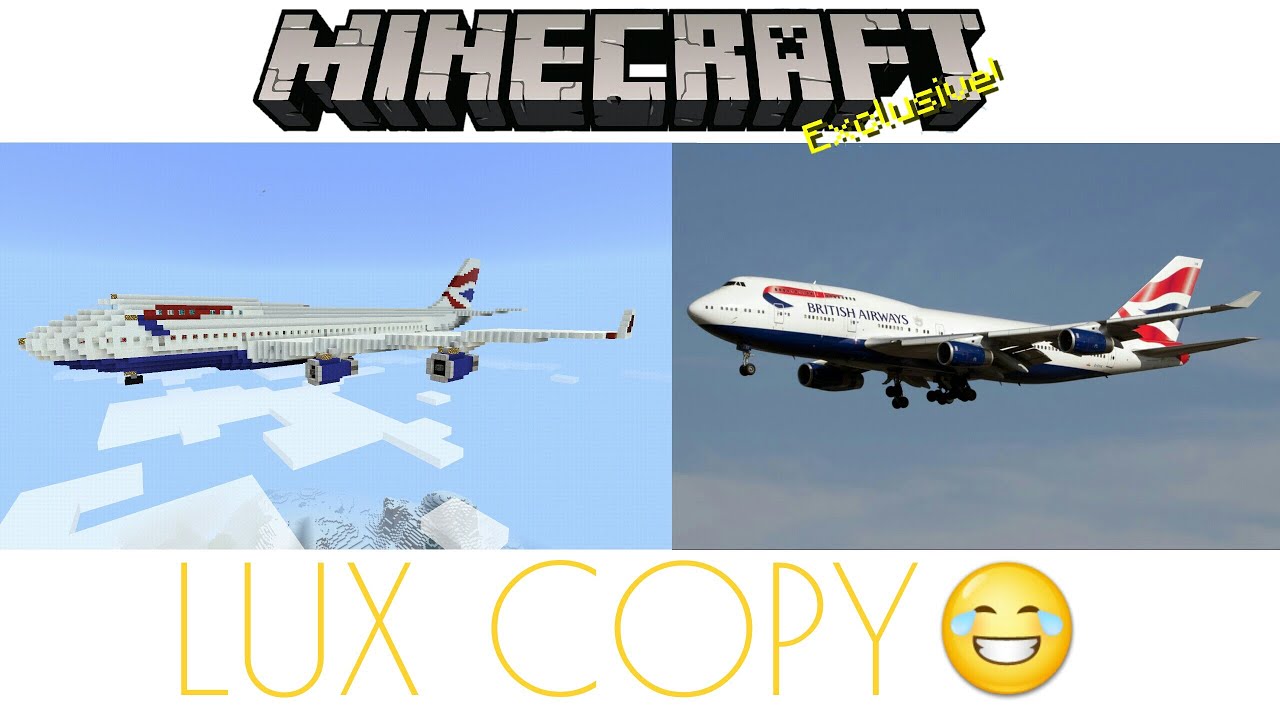 Boeing 747 in minecraft - YouTube