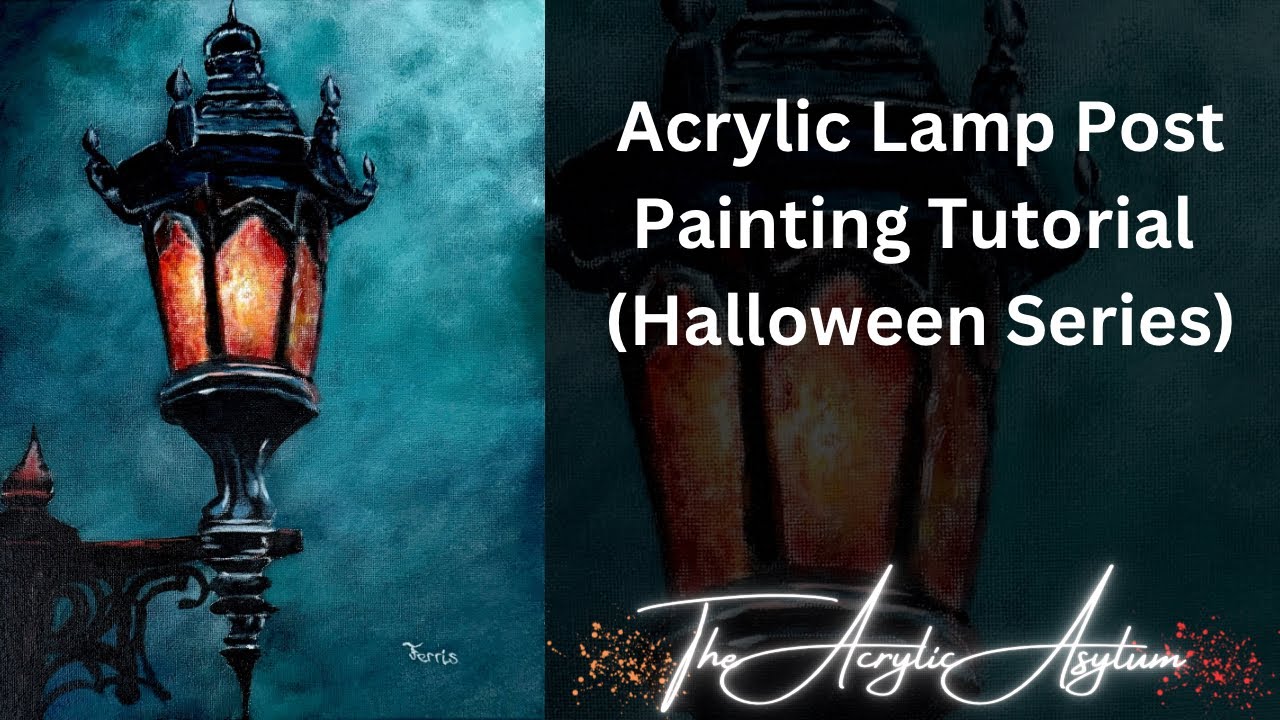 Acrylic Lamp Post Painting Tutorial (Halloween Series) - YouTube