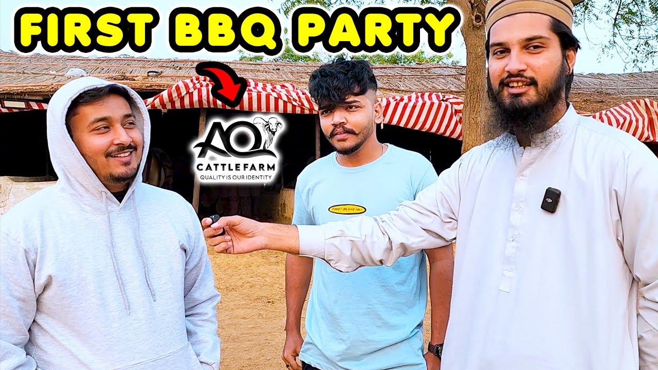 FIRST Time BBQ Party at AQ Cattle Farm | DADO MAZO AAYO 😋 - YouTube