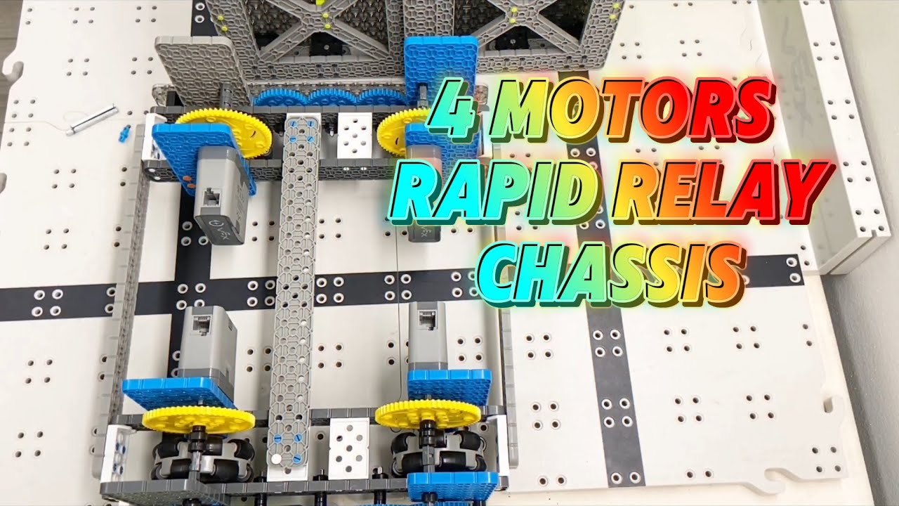 VIQRC Rapid Relay New Chassis Design: 4 motors, 5:2 gear ratio - YouTube