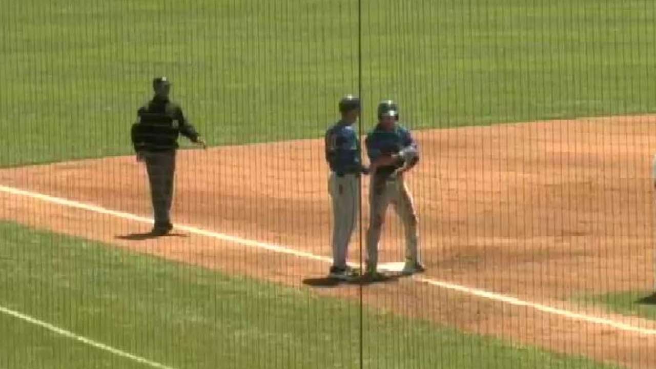 Round Rock's Bernier triples home two - YouTube