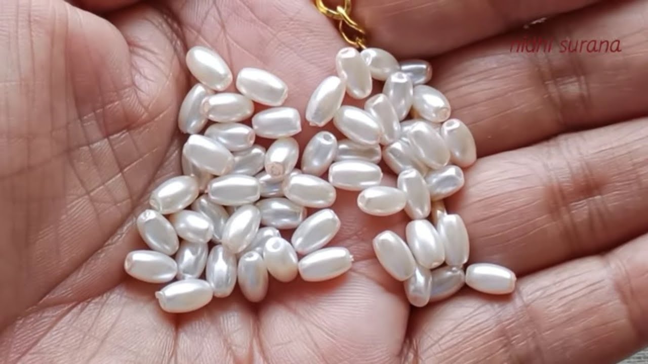 Rice Pearl Necklace/Step-by-step Jewelry making Tutorial/Collar diy ...