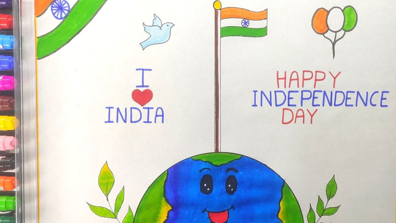 Independence Day drawing Very easy| Happy Independence day drawing ...