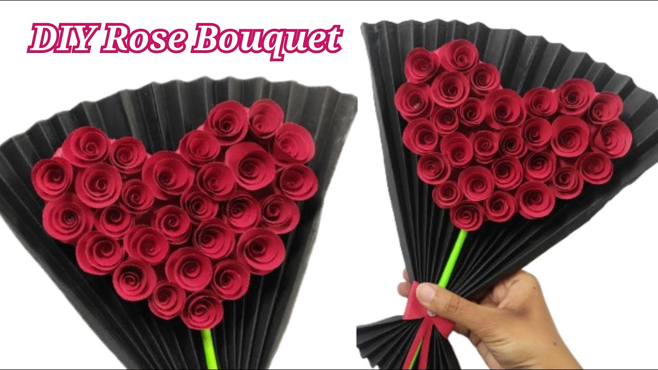 DIY Paper Rose Bouquet | Gift Idea for Valentine's Day | How to make ...