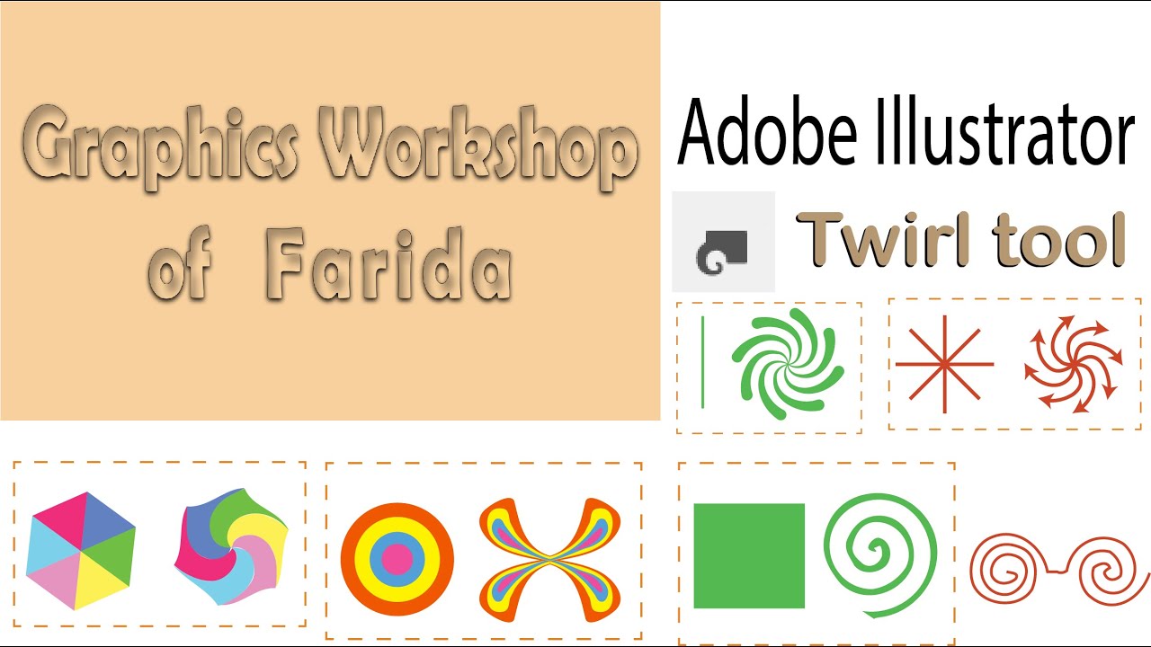 Adobe Illustrator – Twirl tool – Class 18. #TwirlTool, # ...