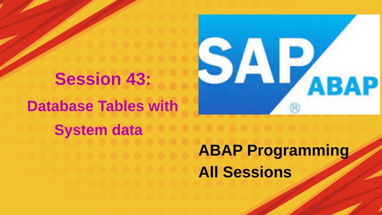 Session 43 Database Tables with System Data - YouTube