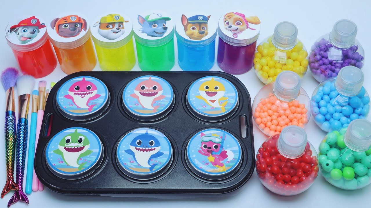 Satisfying Video l How to make Rainbow Slime Candy with Baby Shark ...