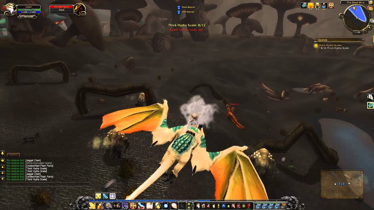 Thick Hydra Scales Quest Playthrough - Zangarmarsh - YouTube