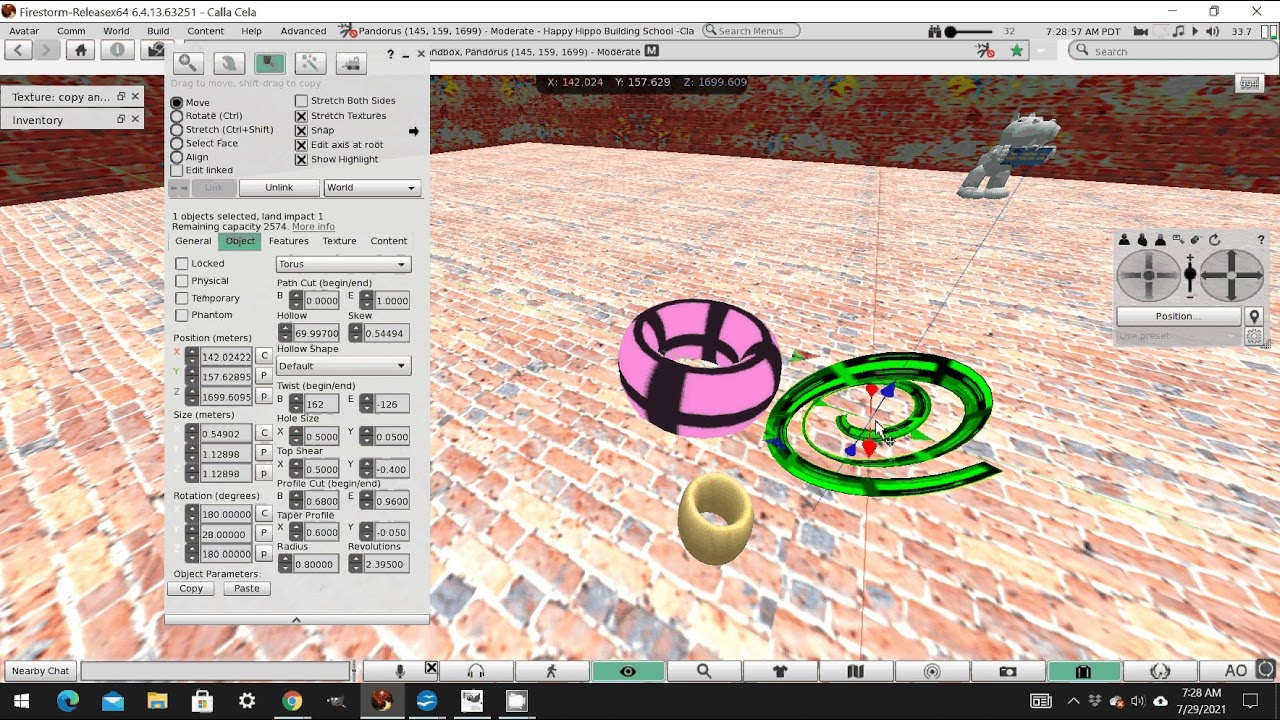 Second Life -- Copy and Paste Buttons on the Object Tab of the Edit ...