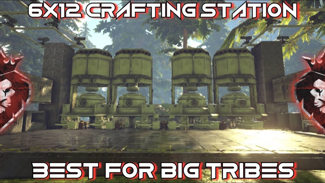6X12 Crafting Station Design | Best For Bigger Tribes | ARK: Survival ...