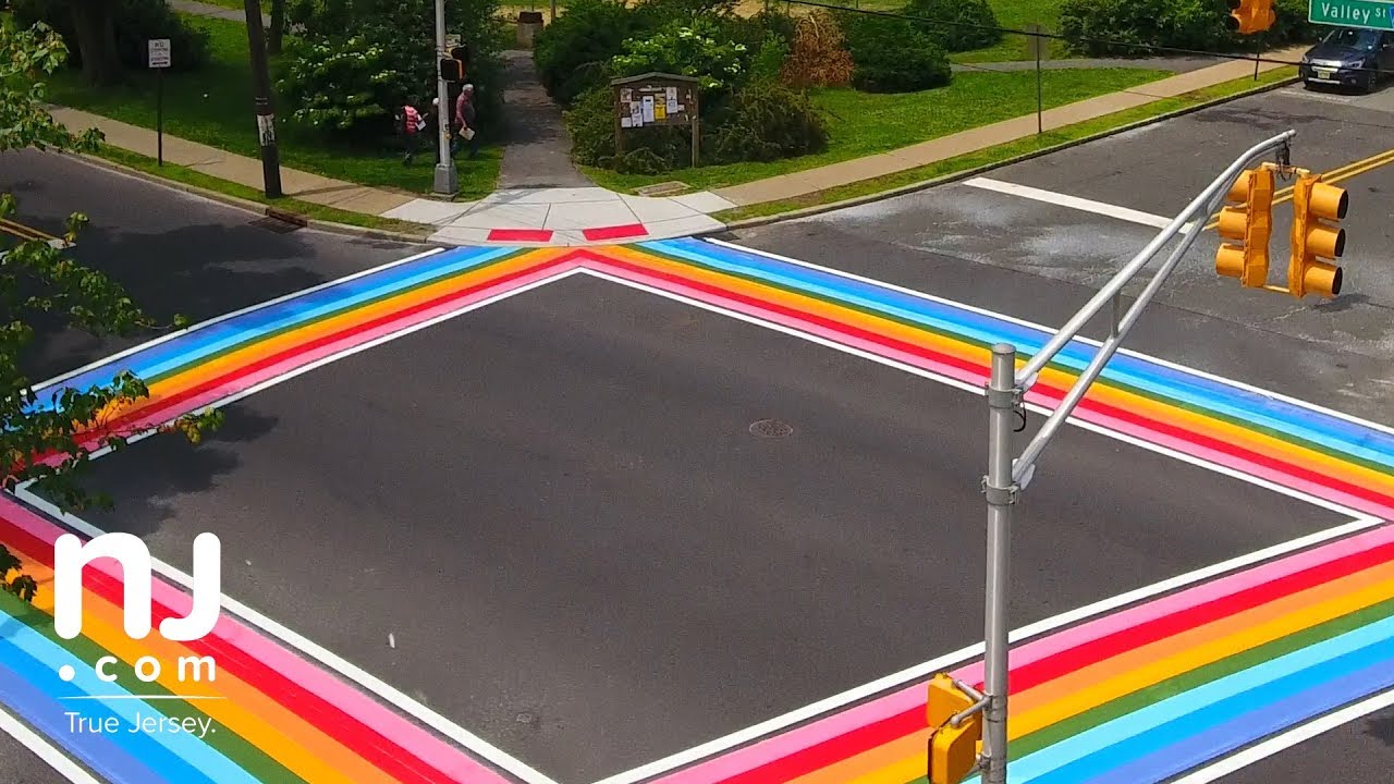Maplewood Township unveils colorful crosswalks - YouTube