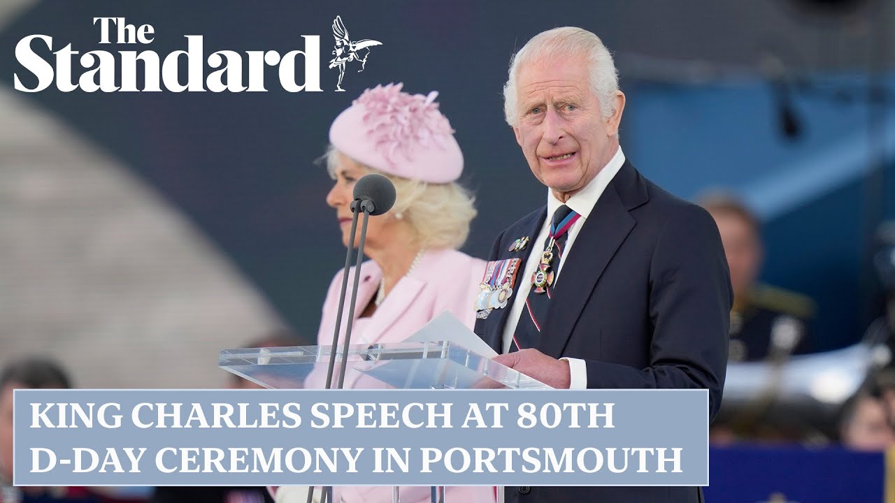 King Charles' speech at 80th D-Day ceremony in Portsmouth - YouTube