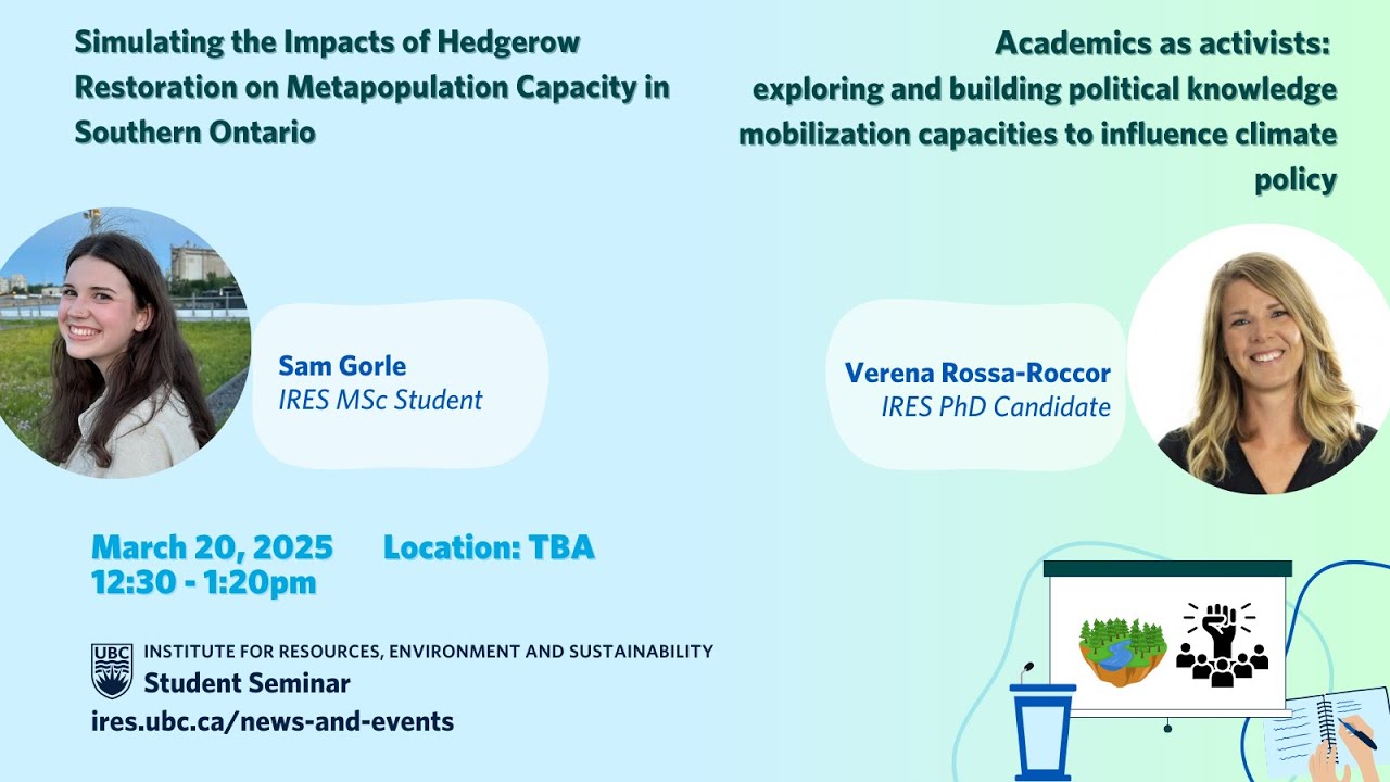 March 20, 2025: IRES Student Seminar with Sam Gorle and Verena Rossa ...