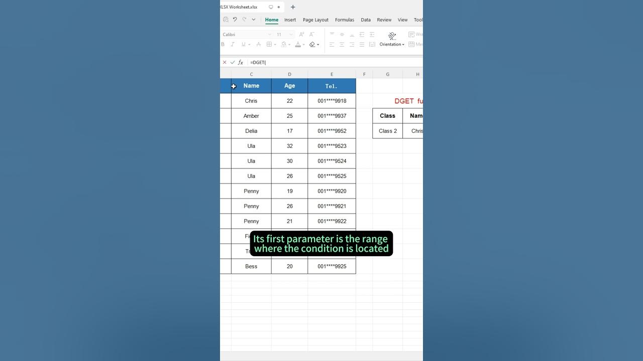 The database DGET function kills multi-condition search instantly#ExcelHacks#ExcelFunctions# ...