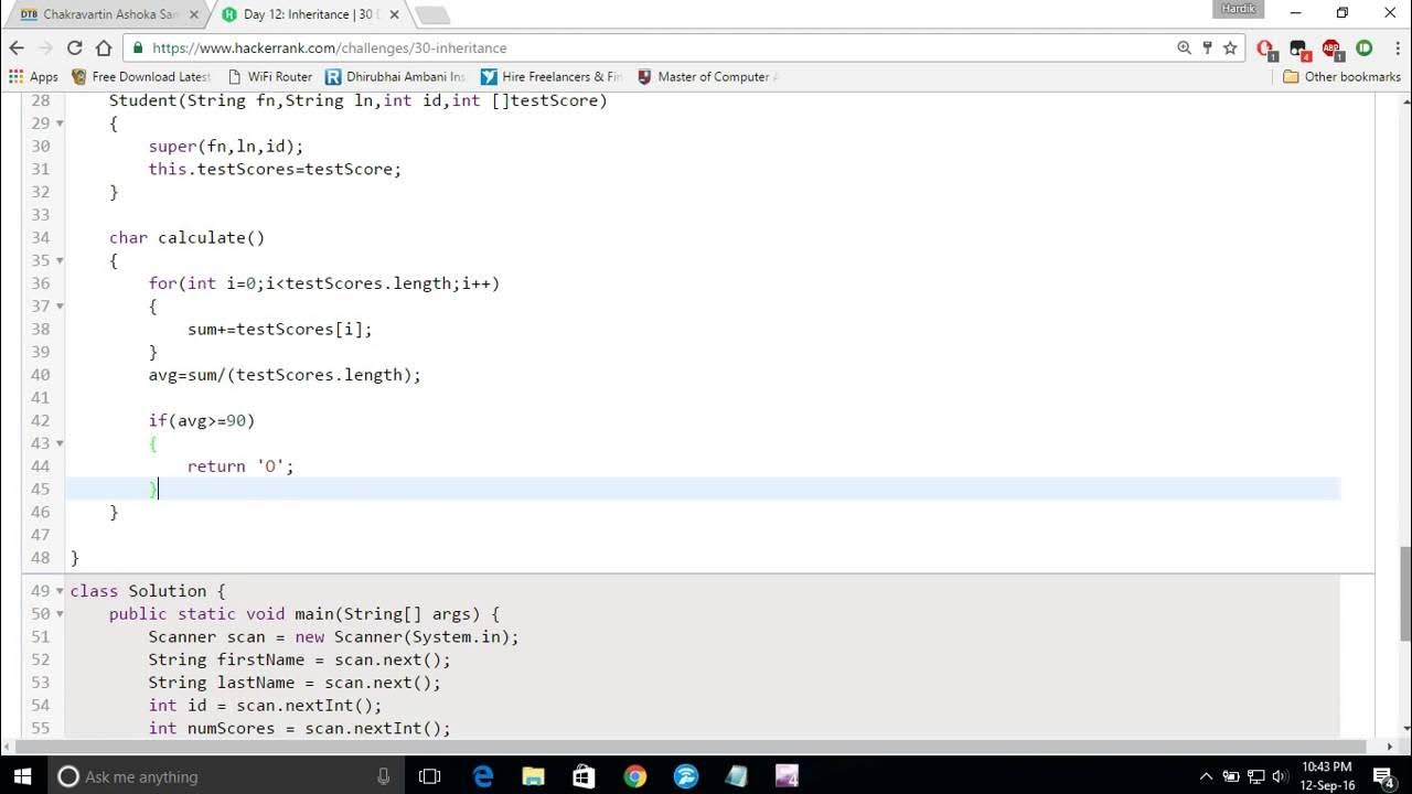 Day 12 of code: Inheritance! hackerrank | java | tutorial - YouTube