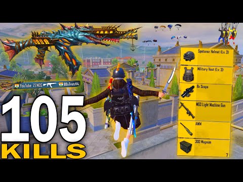 105 KILLS!!😱ALL PRO PLAYERS RUSHED ME IN ERANGEL🔥 PUBG Mobile