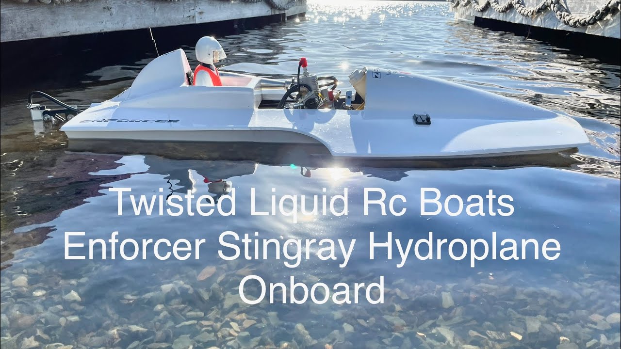 Enforcer Stingray Hydroplane Rc Boat Onboard Split Screen. - YouTube