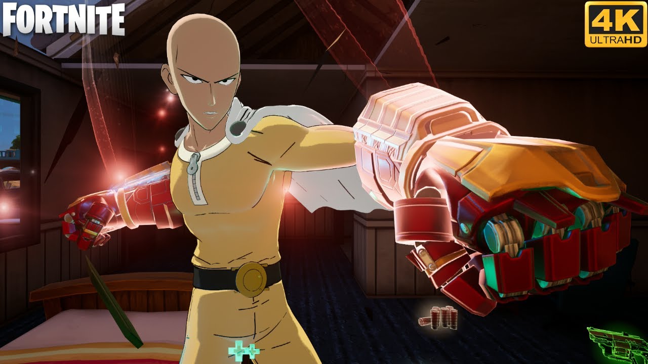 Saitama Skin Gameplay with One Punch Medallion - Fortnite Chapter 6 ...